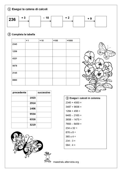 Esercizi di matematica per la scuola primaria