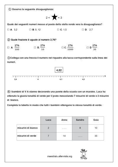 Esercizi di matematica per la scuola primaria