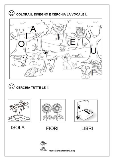 Esercizi sulle vocali classe prima