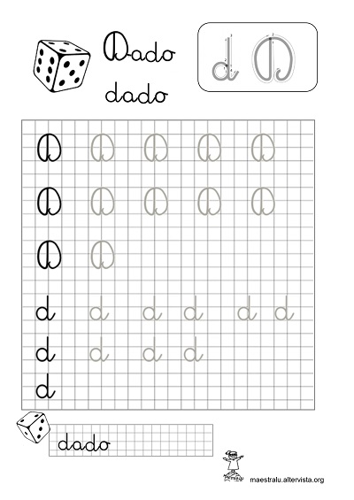 Lettera D schede didattiche classe prima