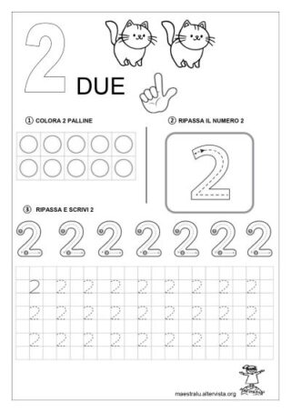 Numero due schede didattiche classe prima