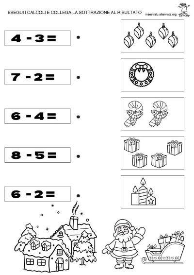 Schede matematica Natale classe prima