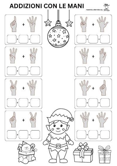 Schede matematica Natale classe prima