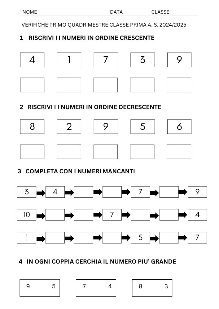 Schede Di Matematica Per La Classe 1 Carnevale E Matematica Classe