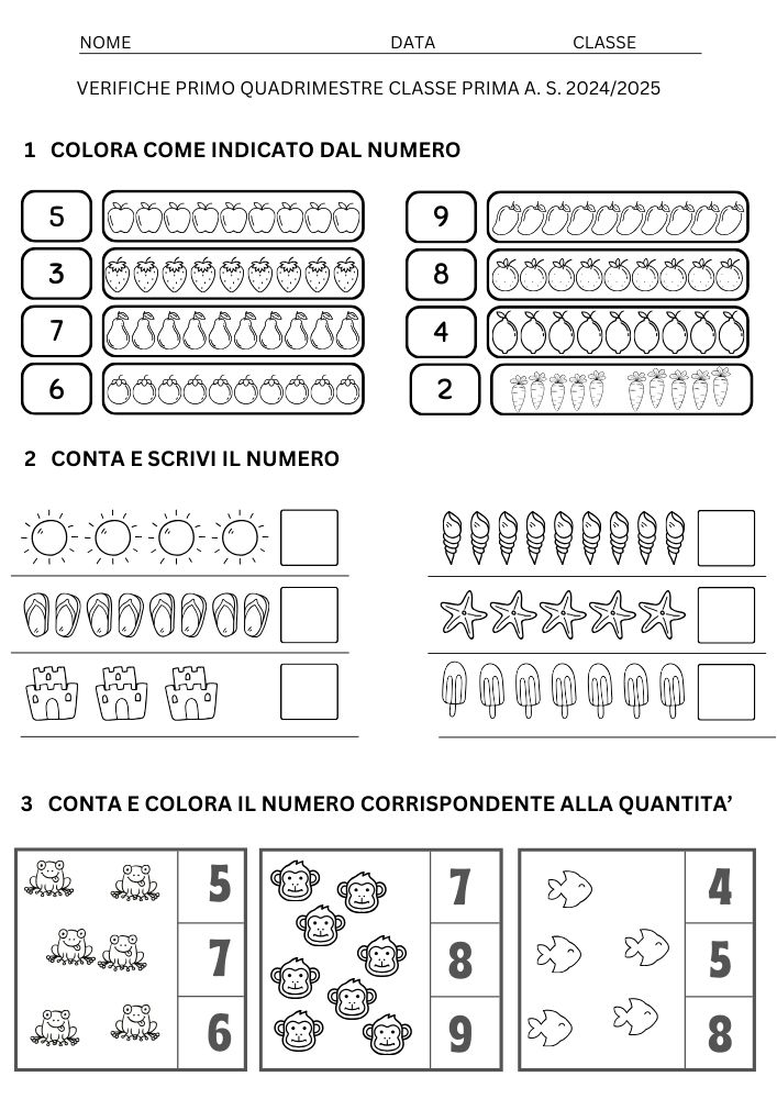 Schede Di Matematica Per La Classe 1 Carnevale E Matematica Classe