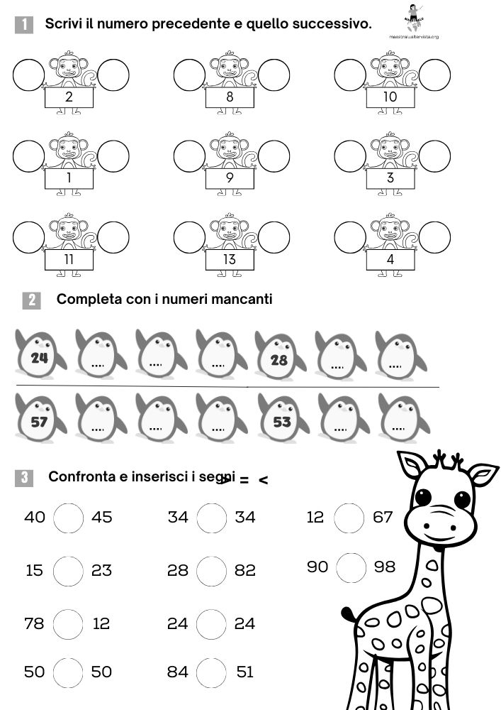 Esercizi sui numeri classe seconda scuola primaria