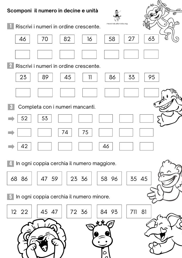 Esercizi sui numeri classe seconda scuola primaria