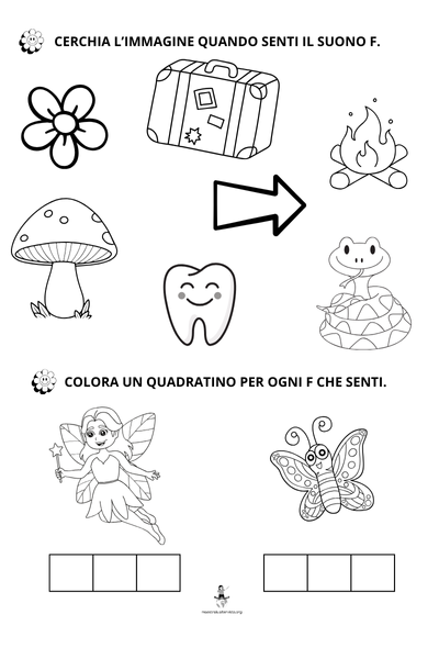 Lettera F schede didattiche classe prima